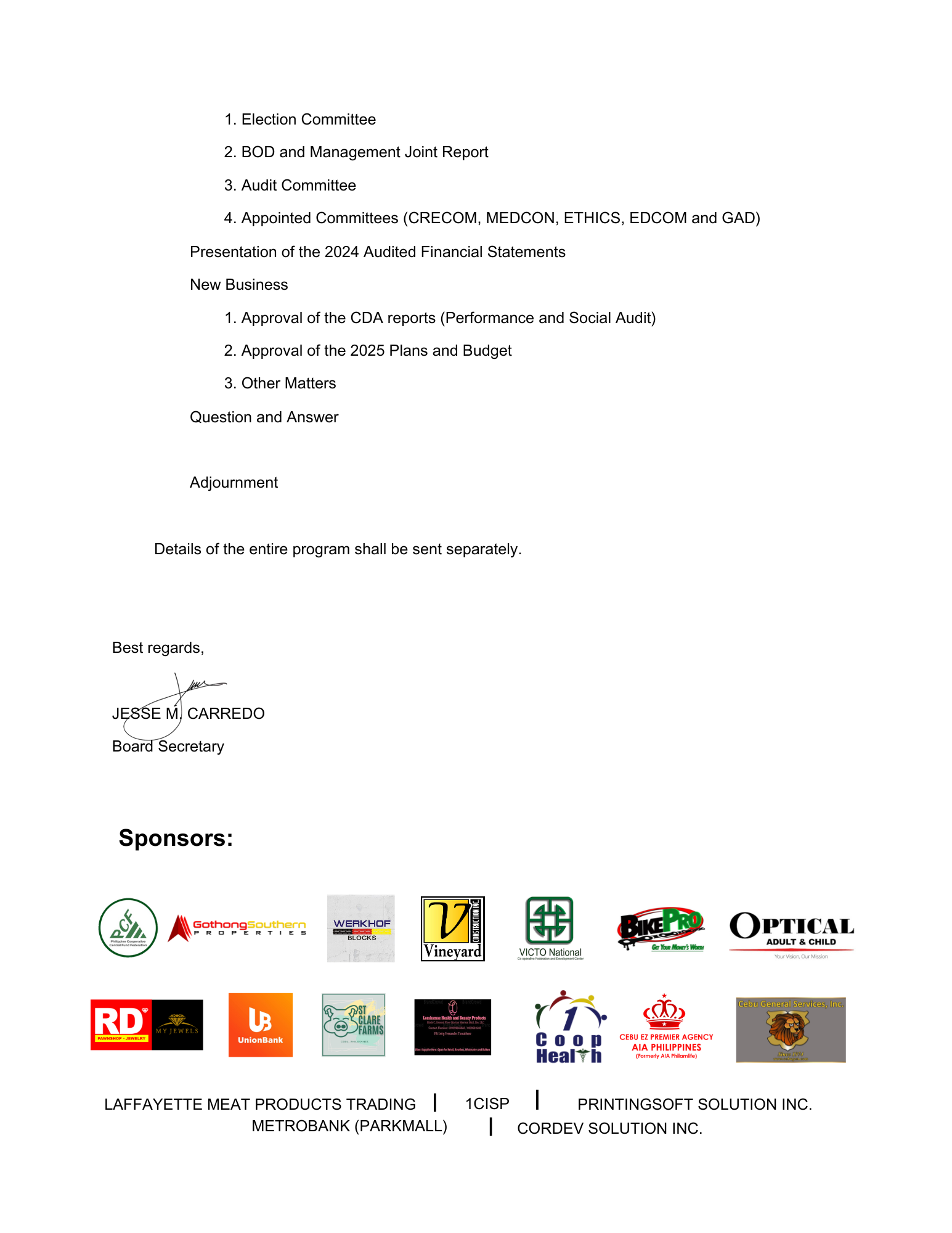 LIPIEMCO | Final Notice of the 2025 General Assembly Meeting